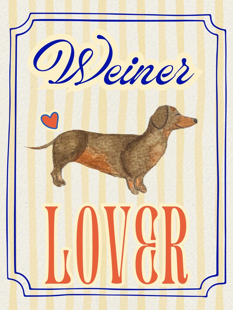 Dachshund Lover Printable Poster - Etsy