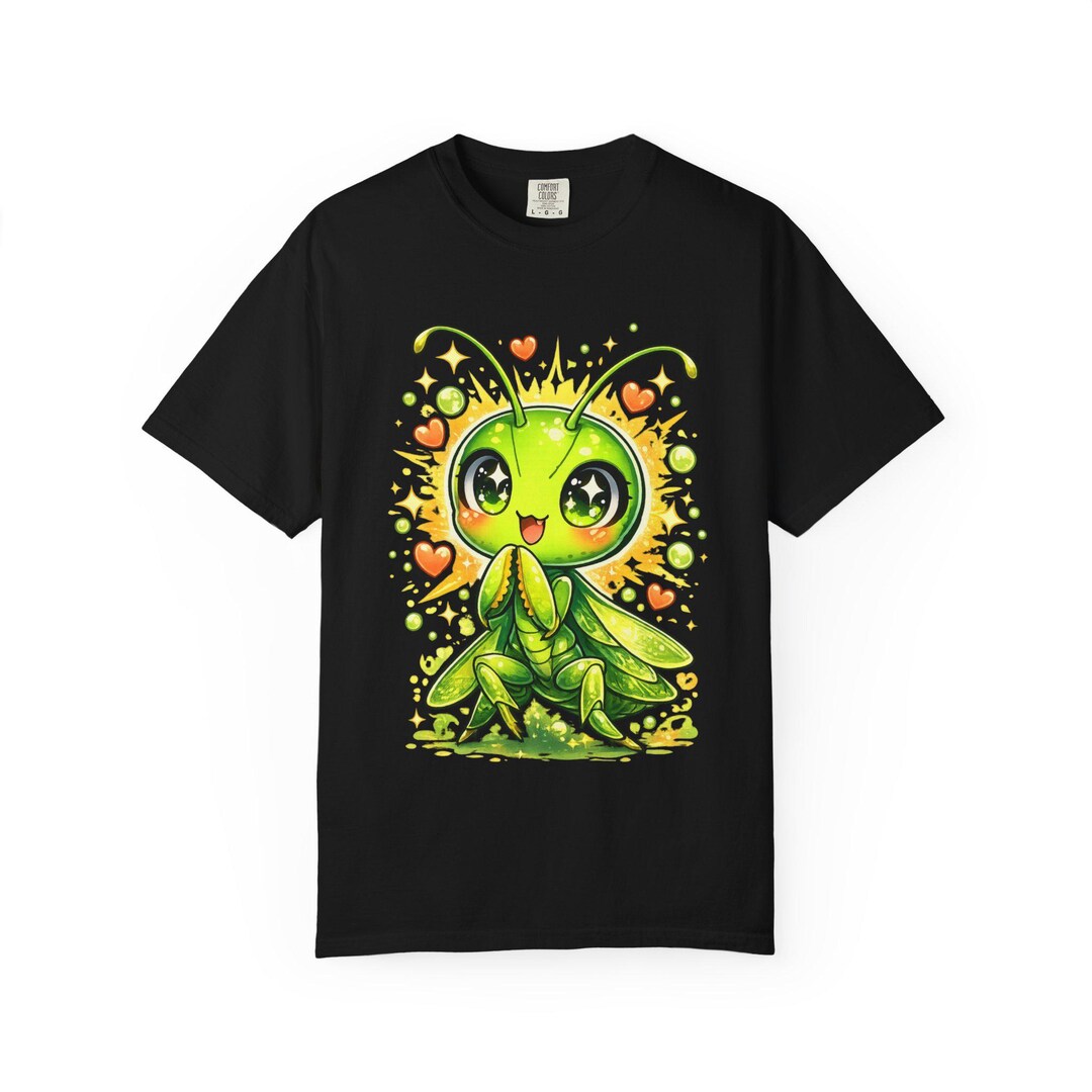 Cute Kawaii Green Alien Chibi Praying Mantis T-shirt | Kawaii Bug ...