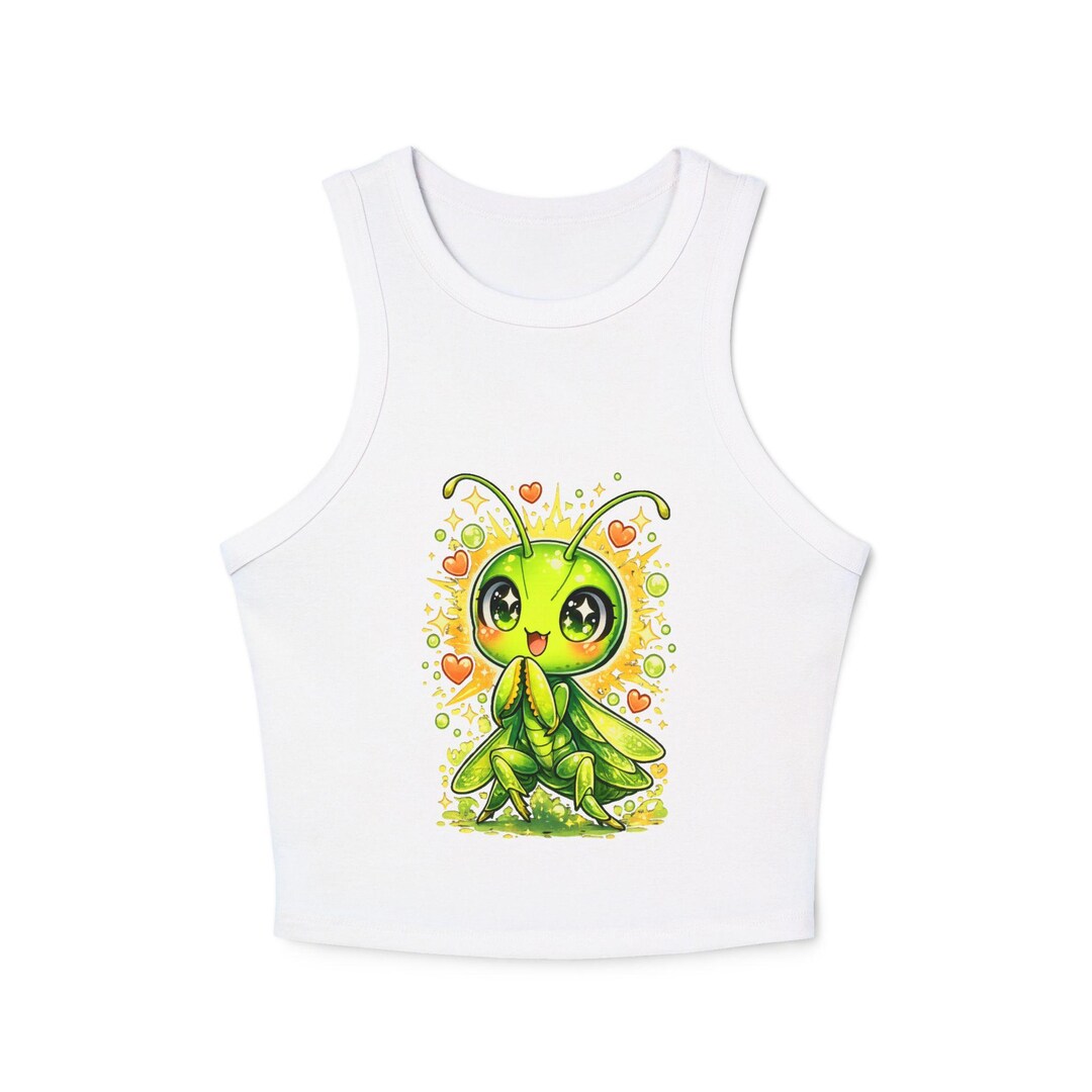Cute Kawaii Chibi Praying Mantis Women's Tank Top | Alien Back Crop Top ...