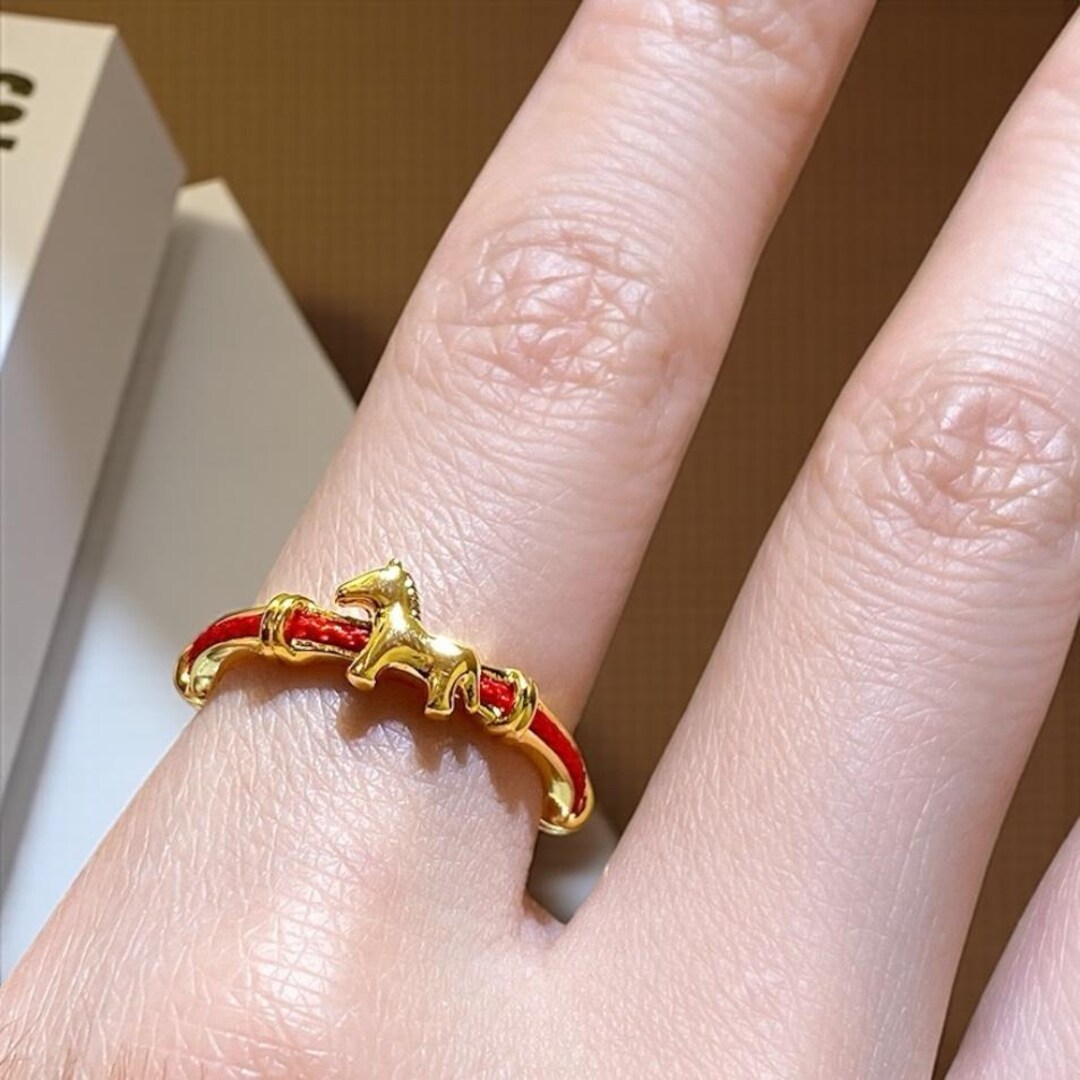 Gold Plated Horse Ring | Adjustable Lunar New Year Accessory - Etsy