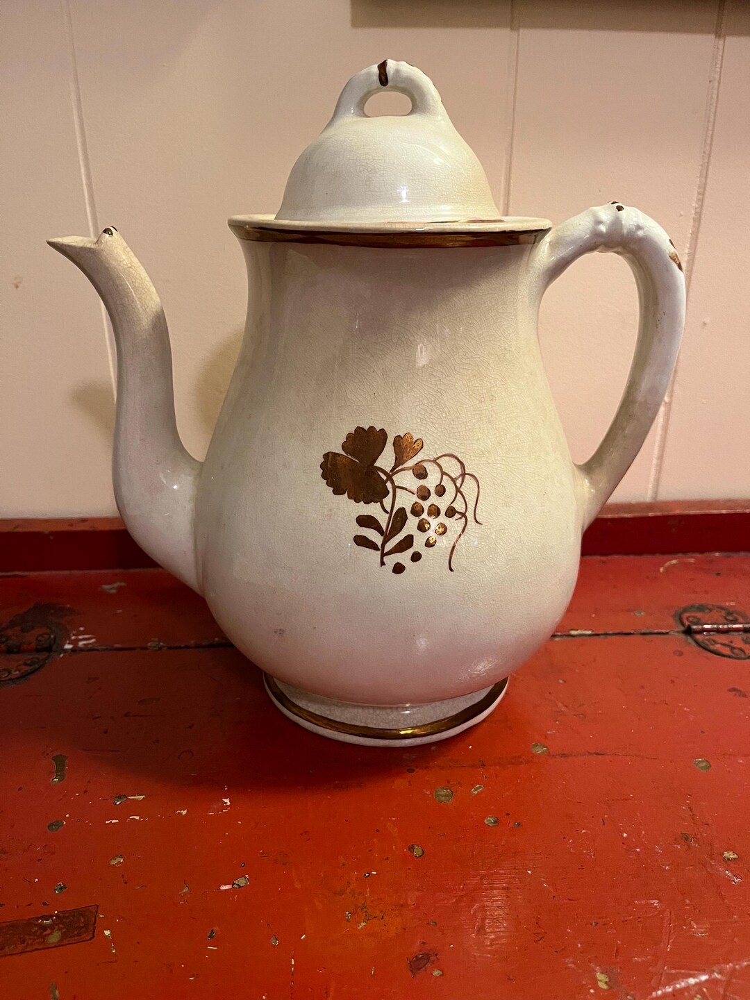 Antique Clementson Brothers Coffee Pot With Copper Luster Coffeeberry ...