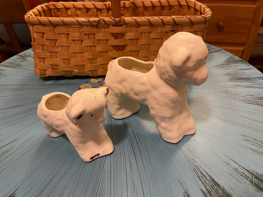 Pair of Vintage Lamb Planters - Etsy