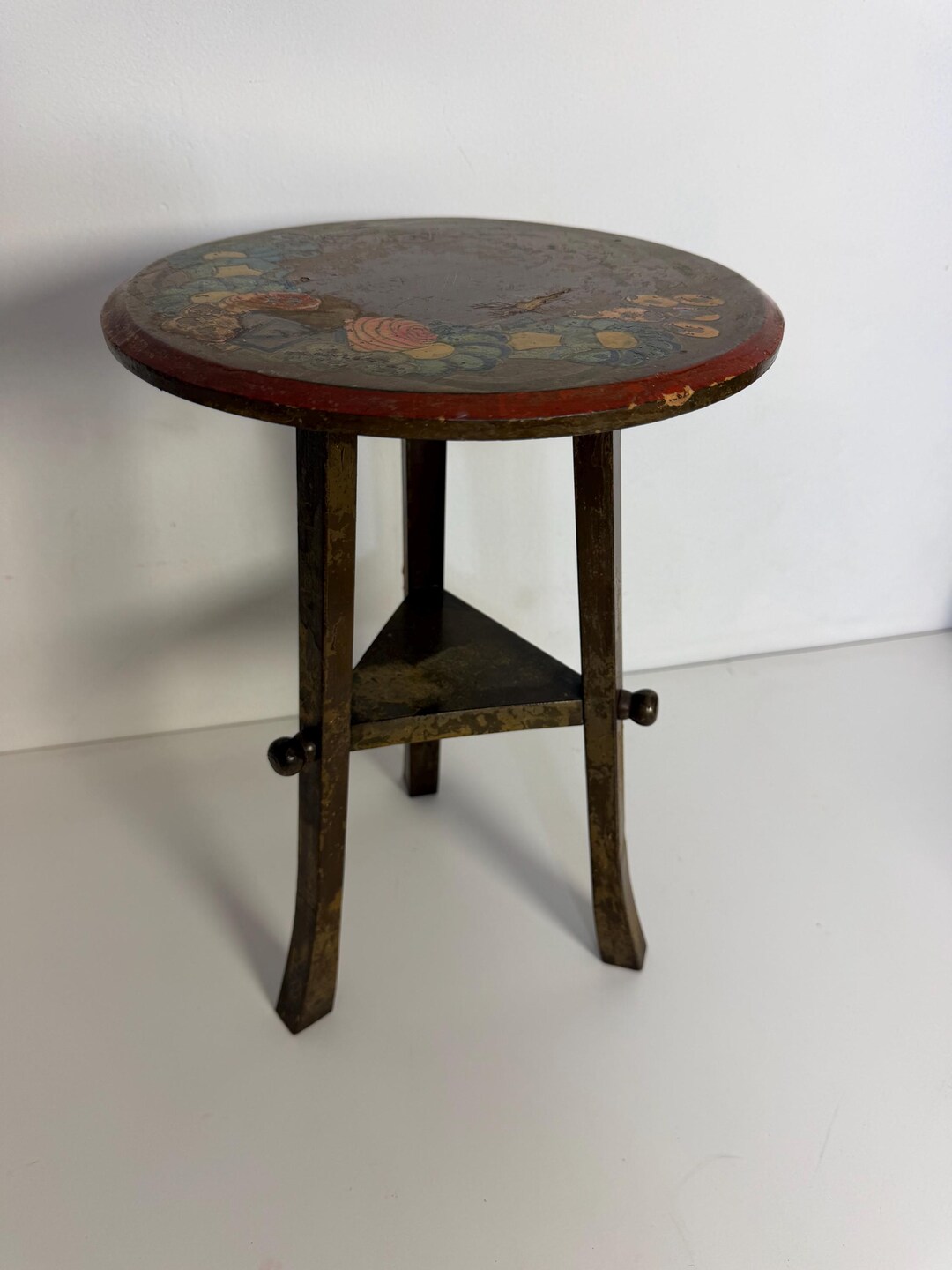 Antique Japanese Lacquer Side Table | Hand-painted Floral Motif | Early ...