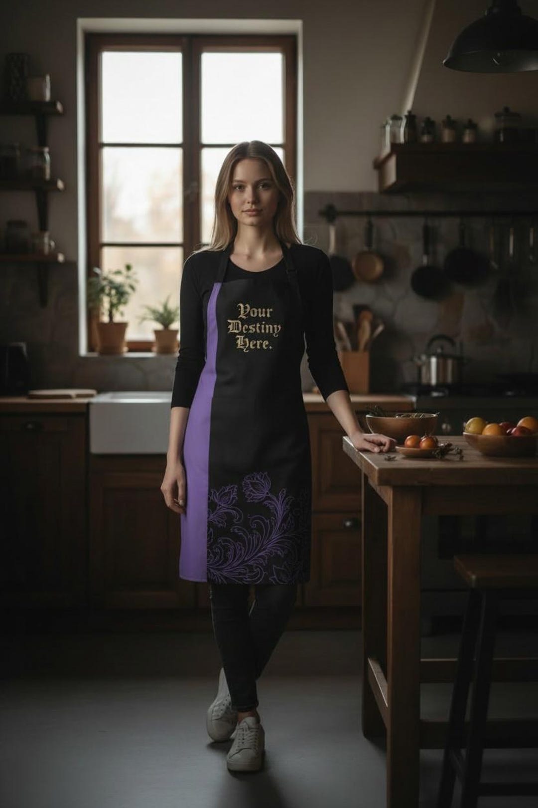Two Tone Artisan Apron | Custom Line Art Design | Personalised Baking ...