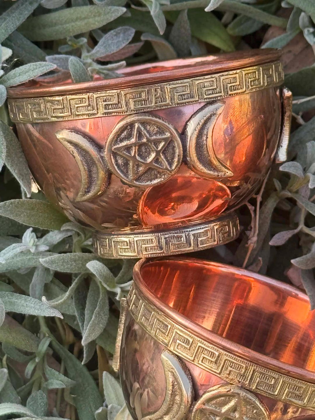 Copper & Brass Altar Bowl With Triple Moon – Ritual, Wiccan and Pagan ...