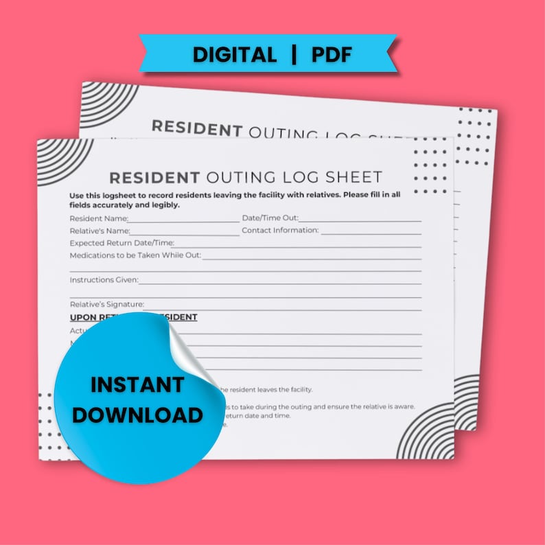 All‑in‑one Caregiver Printable Bundle | MAR, PRN, Daily Logs, Visitor ...