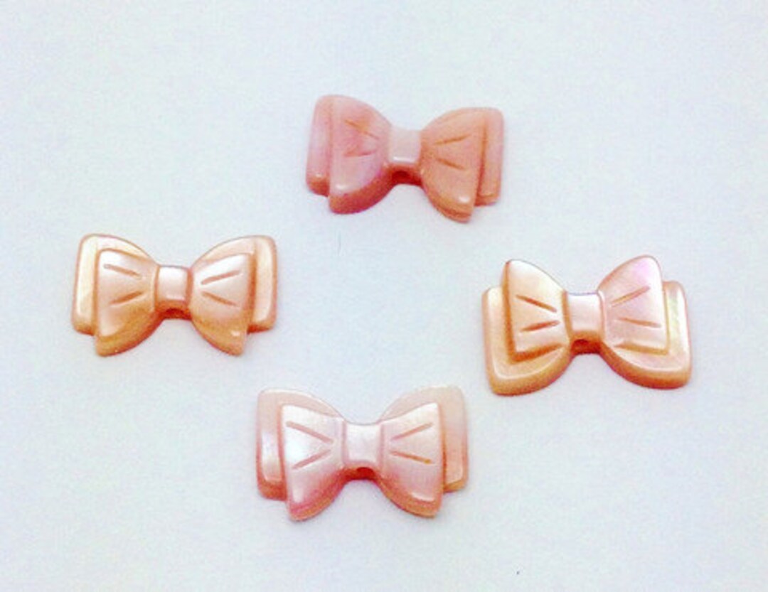 Natural Pink Carved Shell Bow Beads - BOW0001P - Etsy