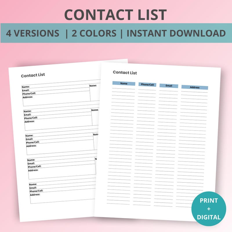 Family Address List - Etsy