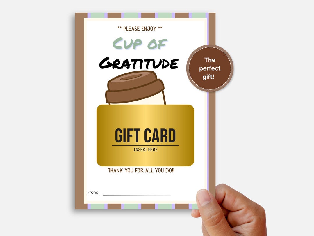 Cup of Gratitude Gift Card Holder, Printable to Show Appreciation ...
