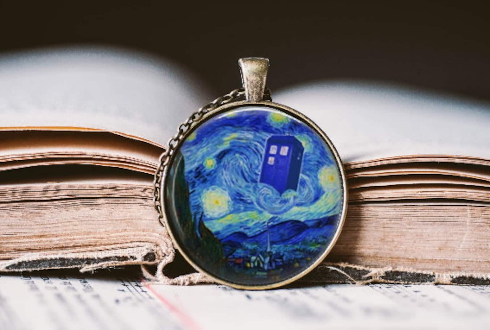 Dr. Who Necklace Tardis Jewelry Starry Night Necklace - Etsy