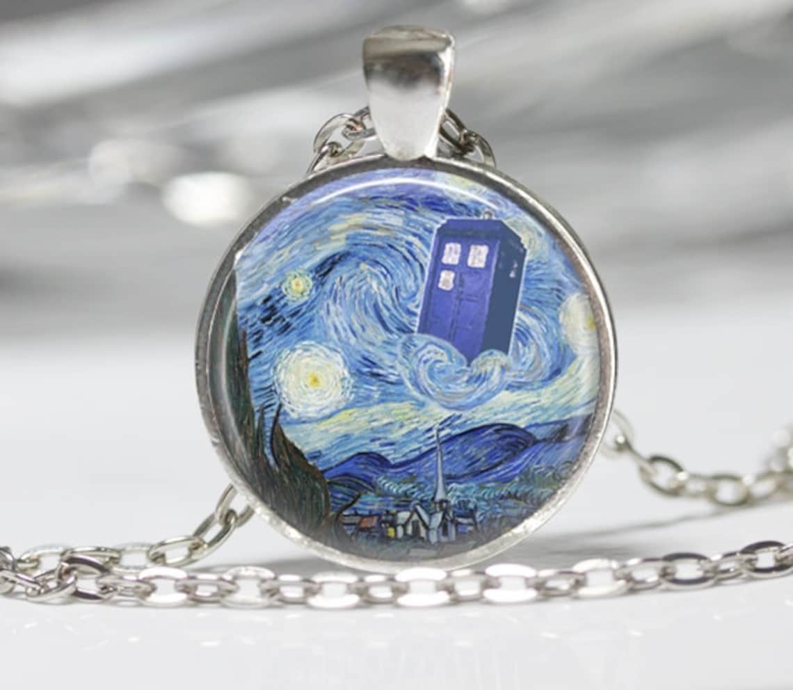 Dr. Who Necklace Tardis Jewelry Starry Night Necklace | Etsy