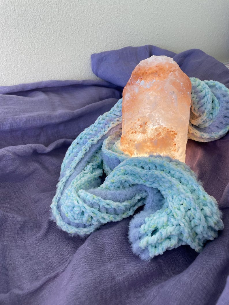 Handmade Crochet Infinity Scarf in Soft, Chunky, Pastel Blue Yarn - Etsy