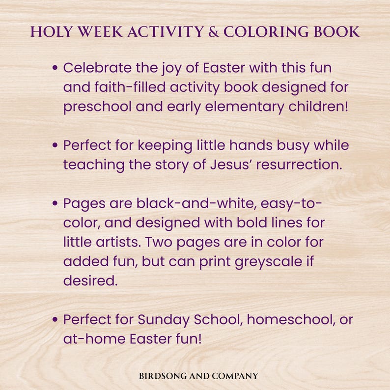 PRINTABLE Holy Week Activity Book for Kids | Easter Coloring, Games ...
