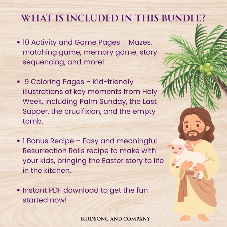 PRINTABLE Holy Week Activity Book for Kids | Easter Coloring, Games ...