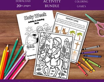 PRINTABLE Holy Week Activity Book for Kids | Easter Coloring, Games ...