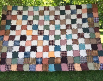 Queen size rag quilt | Etsy
