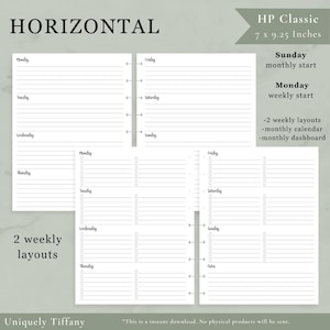 UNDATED PRINTABLE Happy Planner Classic Horizontal - Etsy