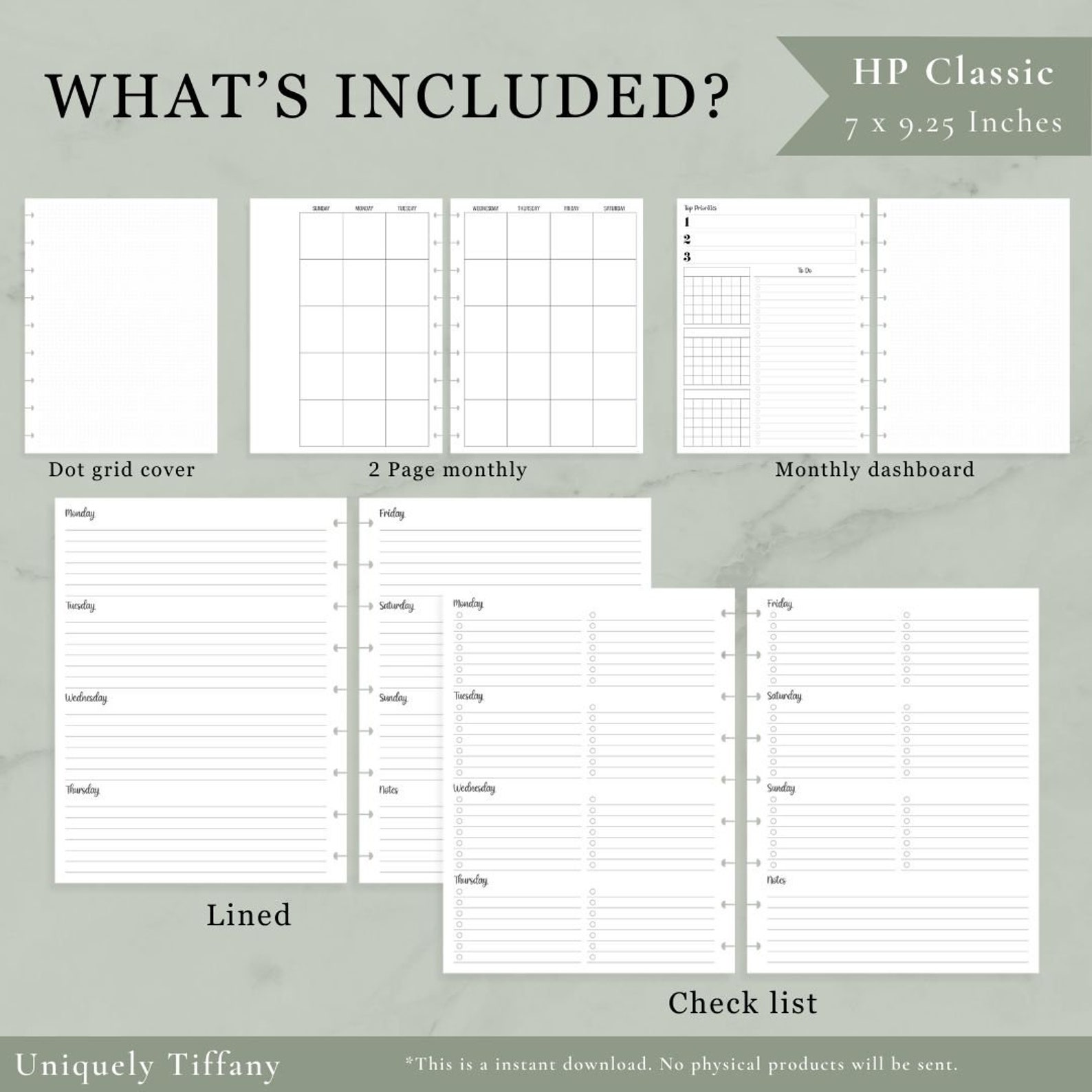 UNDATED PRINTABLE Happy Planner Classic Horizontal - Etsy