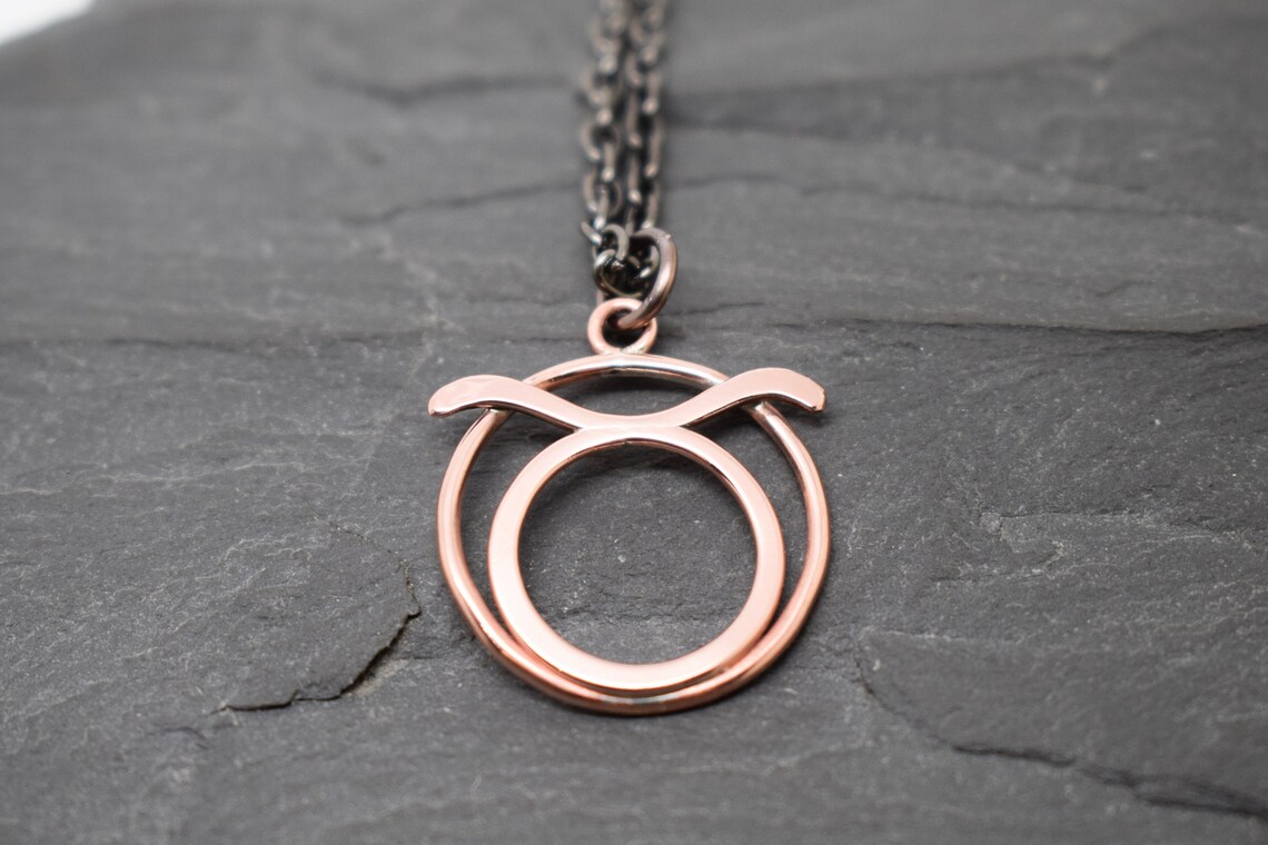 Taurus Necklace Polished Copper Zodiac - Etsy