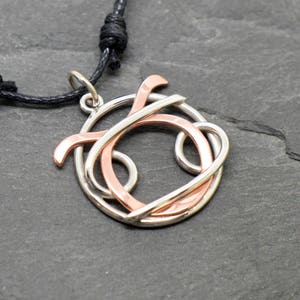 Taurus Cancer Necklace Sterling Silver and Polished Copper - Etsy