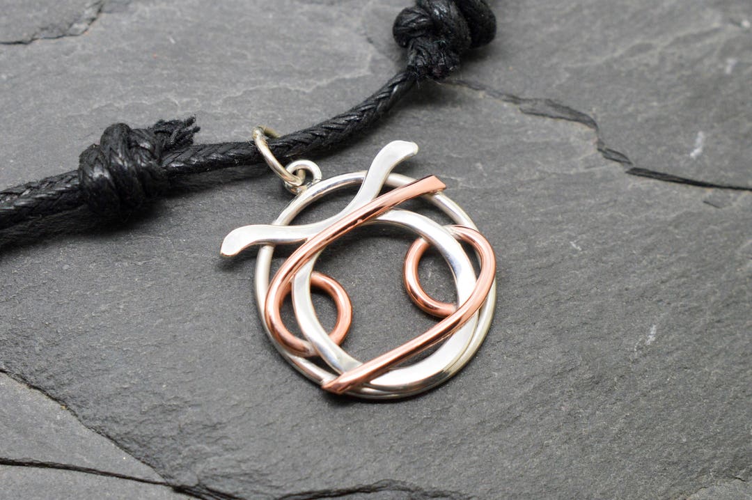 Taurus Cancer Necklace Sterling Silver and Polished Copper Combined ...
