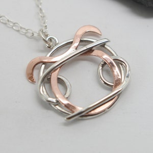 Taurus Cancer Necklace Sterling Silver and Polished Copper - Etsy