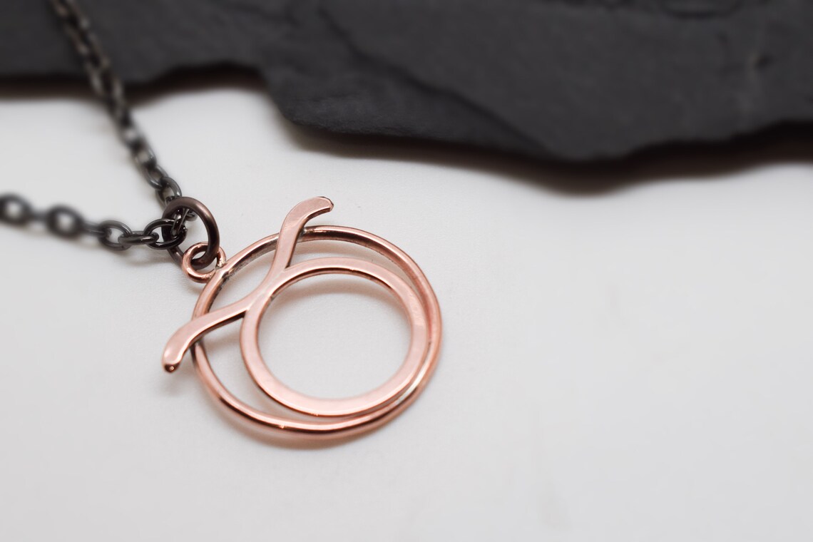 Taurus necklace polished copper zodiac | Etsy