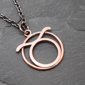 Taurus Necklace Polished Copper Zodiac - Etsy