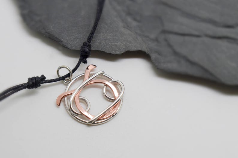 Taurus Cancer Necklace Sterling Silver and Polished Copper - Etsy