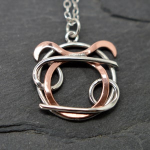 Taurus Cancer Necklace Sterling Silver and Polished Copper - Etsy