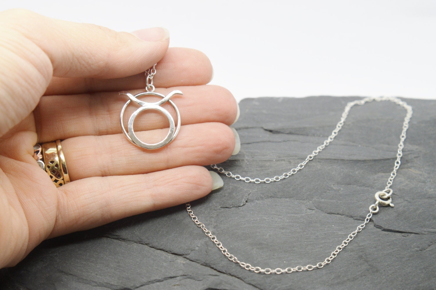 Taurus Necklace Sterling Silver - Etsy
