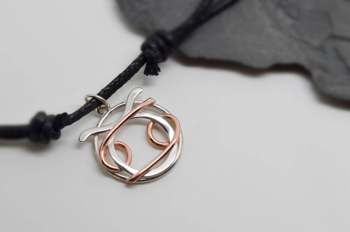 Taurus Cancer Necklace Sterling Silver and Polished Copper Combined ...