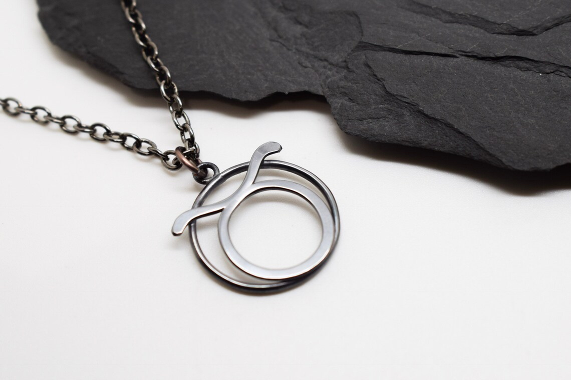 Taurus Necklace Oxidised Copper Zodiac - Etsy