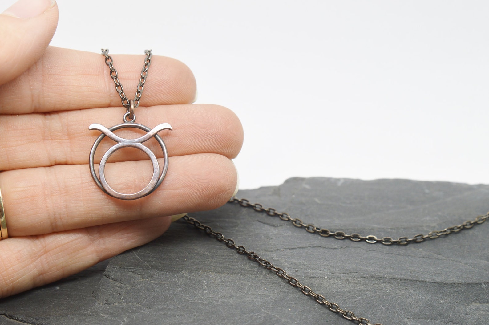 Taurus Necklace Oxidised Copper Zodiac - Etsy