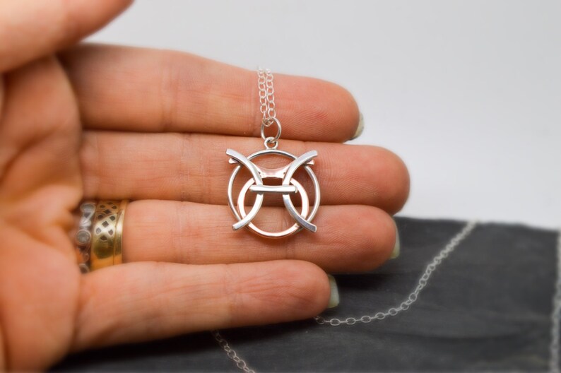 Pisces Taurus Necklace Sterling Silver and Polished Copper | Etsy
