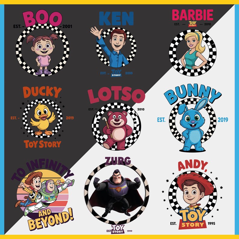 Toy Story PNG Clipart Bundle, Character Graphics for Crafts - Etsy