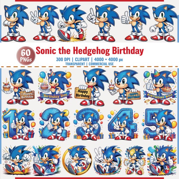 Sonic Happy 3 Birthday - Etsy UK