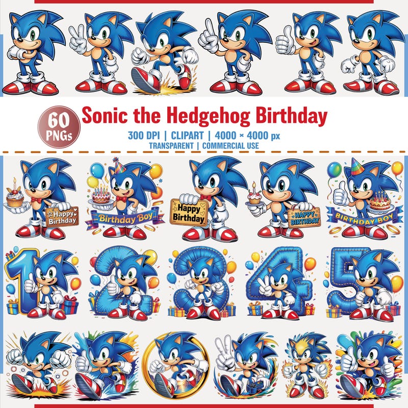 Sonic Happy 3 Birthday - Etsy UK