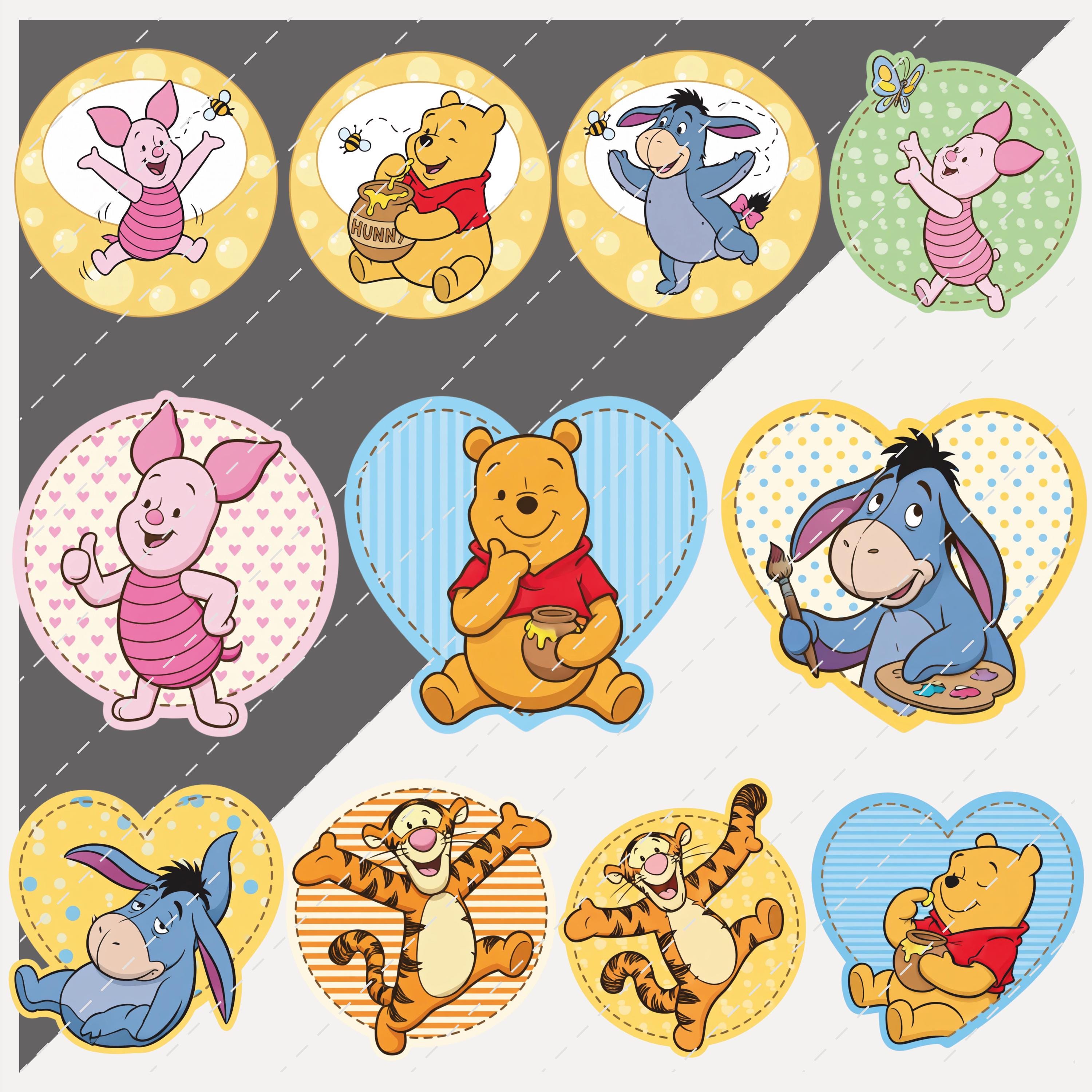 Winnie the Pooh Friends PNG Clipart Bundle Character Set - Etsy