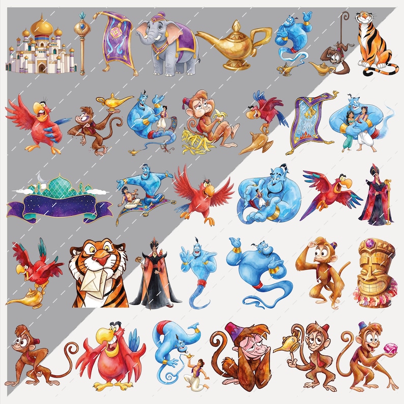 Jasmine Princess Watercolor PNG Clipart Bundle Collection - Etsy