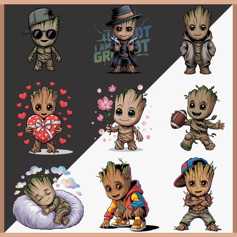 Groot PNG Clipart Bundle Digital Set - Etsy