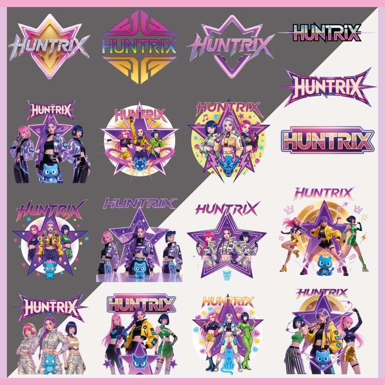Kpop Demon Hunters Girl Group PNG Clipart Bundle - Etsy