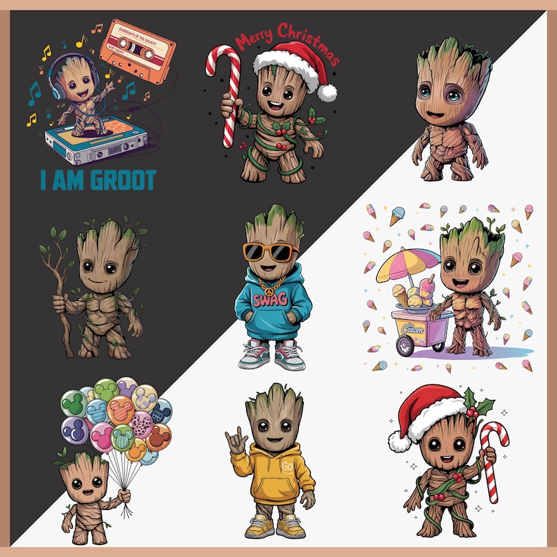 Groot PNG Clipart Bundle Digital Set - Etsy