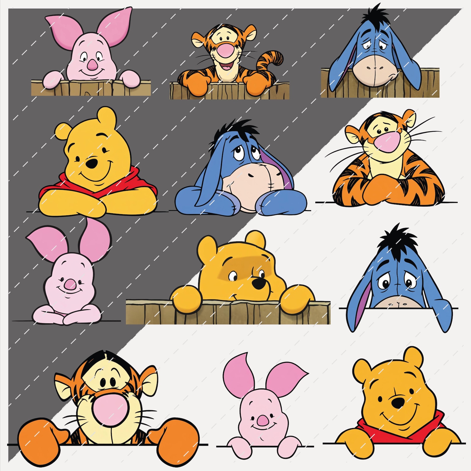 Winnie the Pooh Friends PNG Clipart Bundle Character Set - Etsy