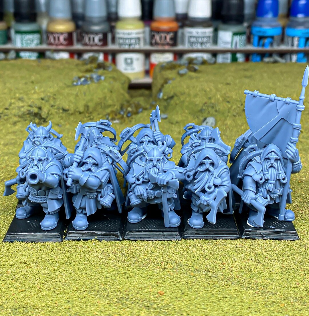 Sons of Ymir Dwarf Rangers With Two-handed Axes - Highlands Miniatures ...
