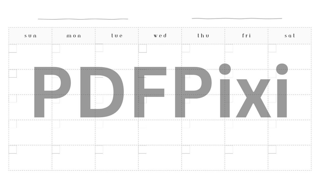 Simple Blank Digital Calendar Template - Etsy