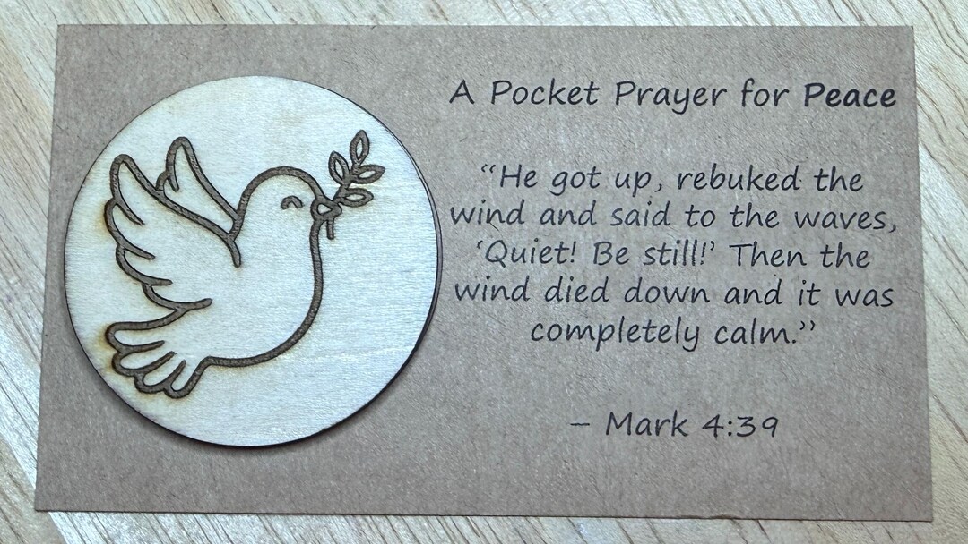 Peace Be Still Token, Baltic Birch Christian Gift, Anxiety Relief - Etsy