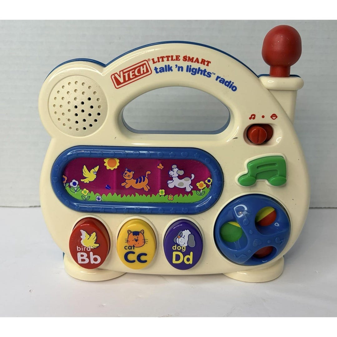 Vtech Little Smart Talk 'n Lights Radio Vintage Baby Toy Alphabet ...