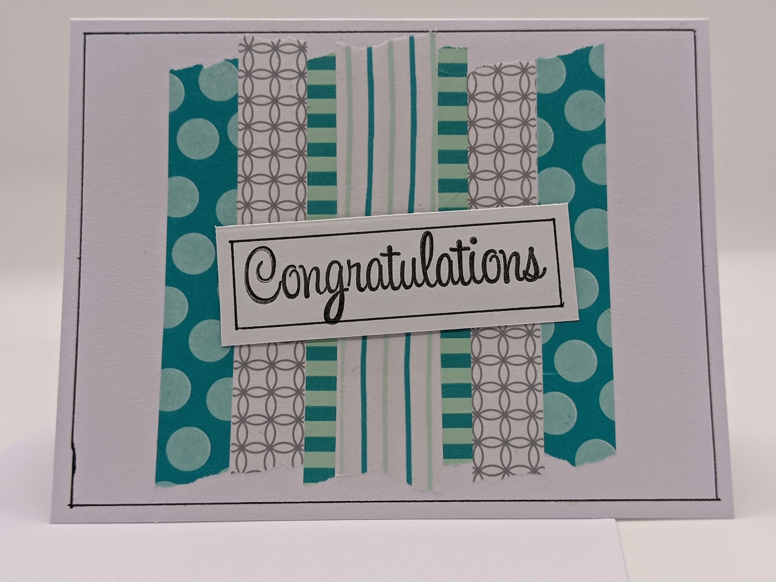 Teal and Grey Congratulations Card washi Tape - Etsy