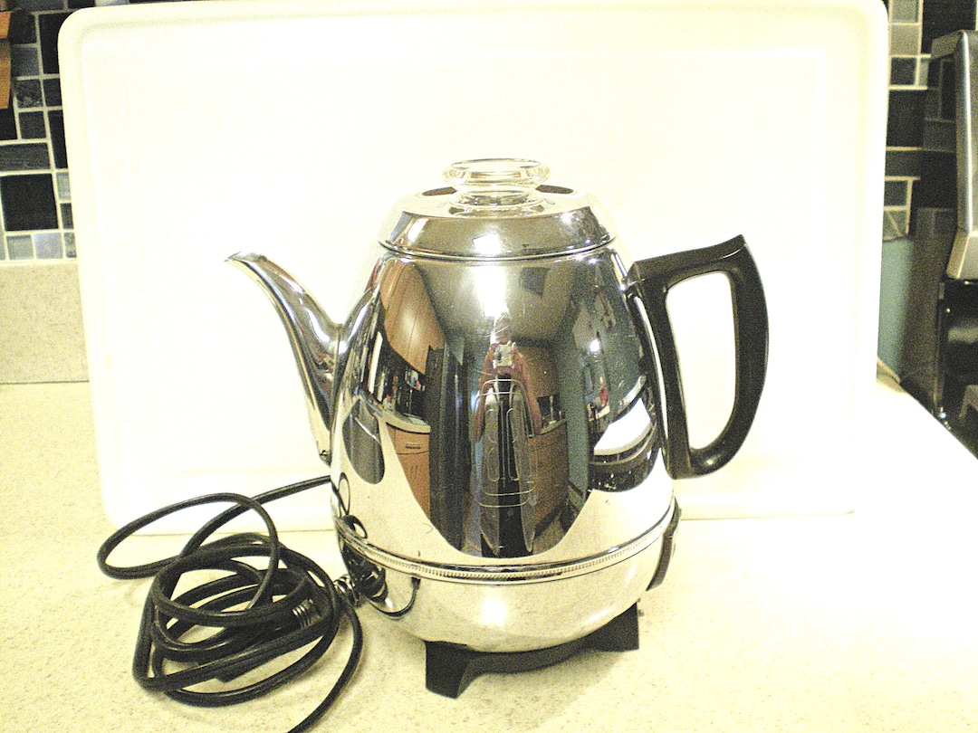 General Electric 4 to 9 Cup Chrome Electric Pot Belly Percolator ...